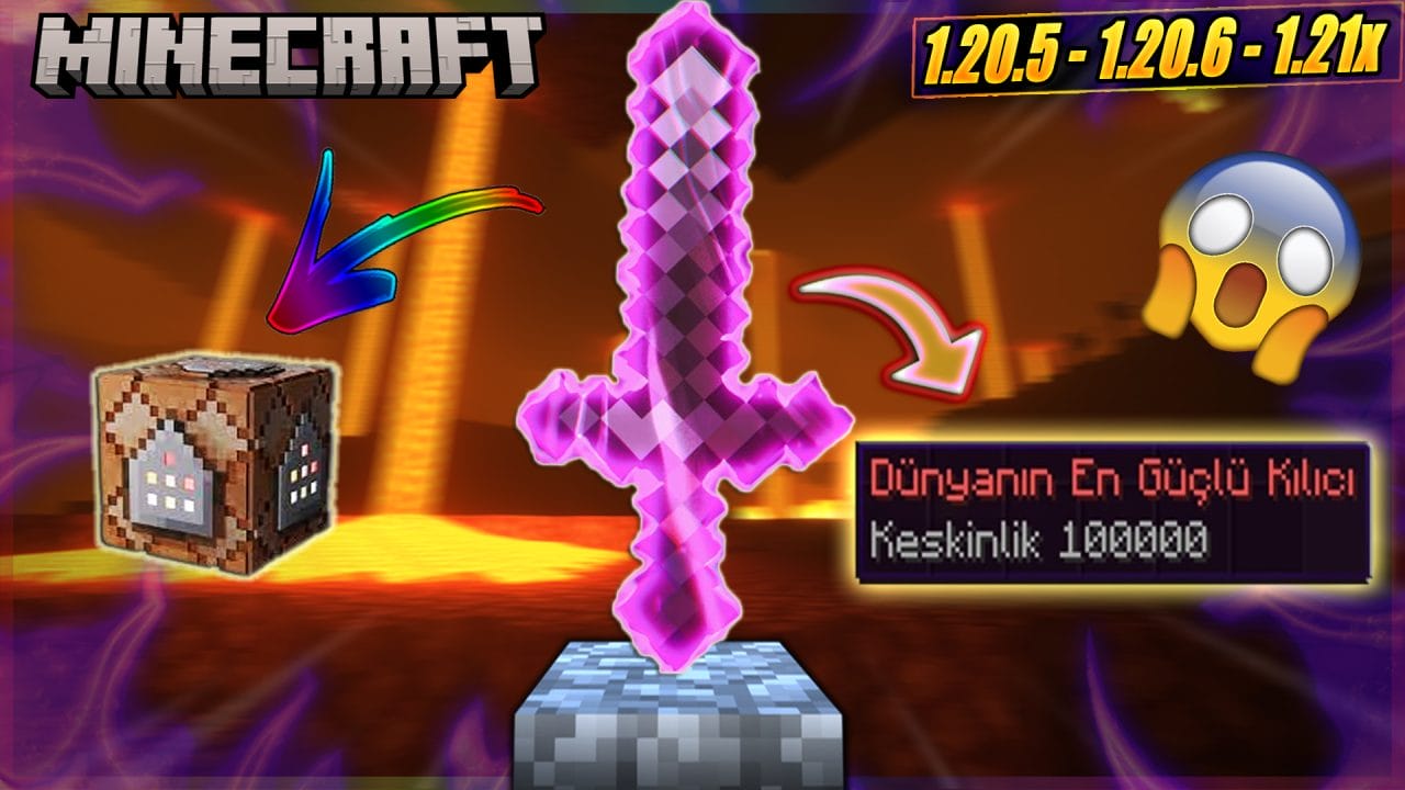 Minecraft 1.20.5 - 1.20.6+ tek atan keskinlik 1000 kılıç kodu YENİ ...